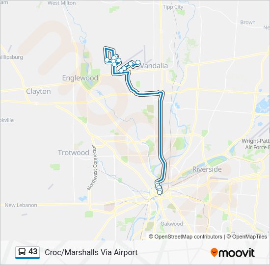 43 Route: Schedules, Stops & Maps - Croc/Marshalls Via Airport (Updated)