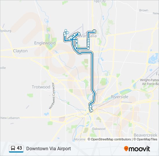 43 Route: Schedules, Stops & Maps - Downtown Via Airport (Updated)