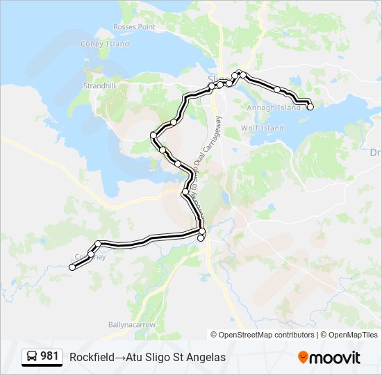 981 Route: Schedules, Stops & Maps - Rockfield‎→Atu Sligo St Angelas ...