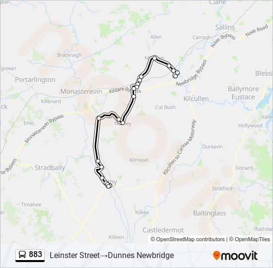883 Route: Schedules, Stops & Maps - Leinster Street‎→Dunnes Newbridge ...