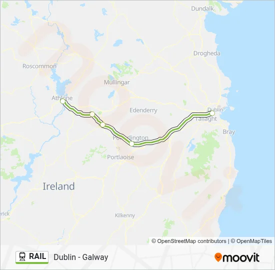 RAIL Route: Schedules, Stops & Maps - Dublin Heuston‎→Athlone (Updated)