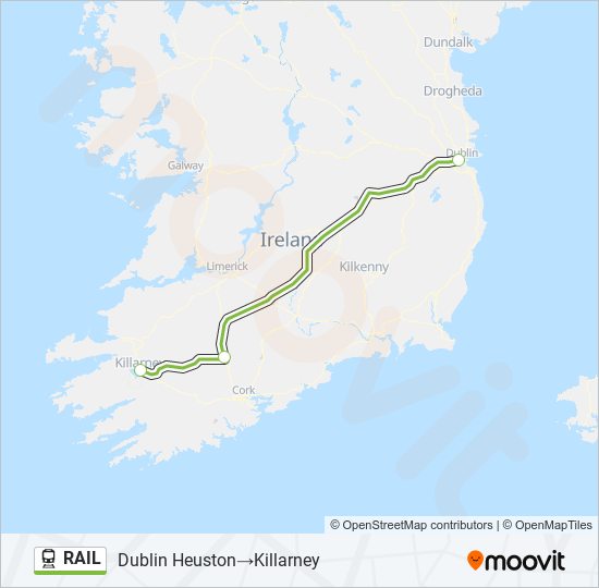 rail Route: Schedules, Stops & Maps - Dublin Heuston‎→Killarney (Updated)