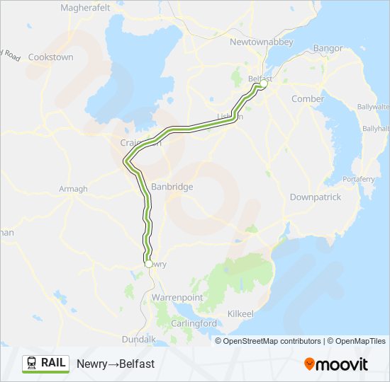rail Route: Schedules, Stops & Maps - Newry‎→Belfast (Updated)