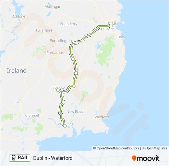 rail Route: Schedules, Stops & Maps - Waterford (Plunkett)‎→Dublin ...