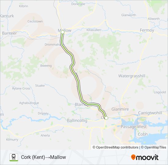 intercity Route: Schedules, Stops & Maps - Cork (Kent)‎→Mallow (Updated)