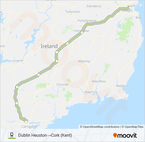 intercity Route: Schedules, Stops & Maps - Dublin Heuston‎→Cork (Kent ...