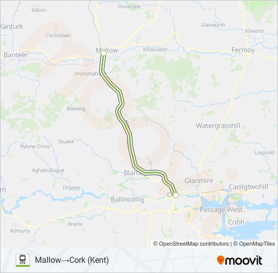 intercity Route: Schedules, Stops & Maps - Mallow‎→Cork (Kent) (Updated)