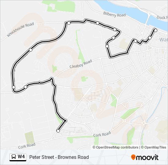 w4 Route: Schedules, Stops & Maps - Merchants Quay‎→Brownes Road (Updated)