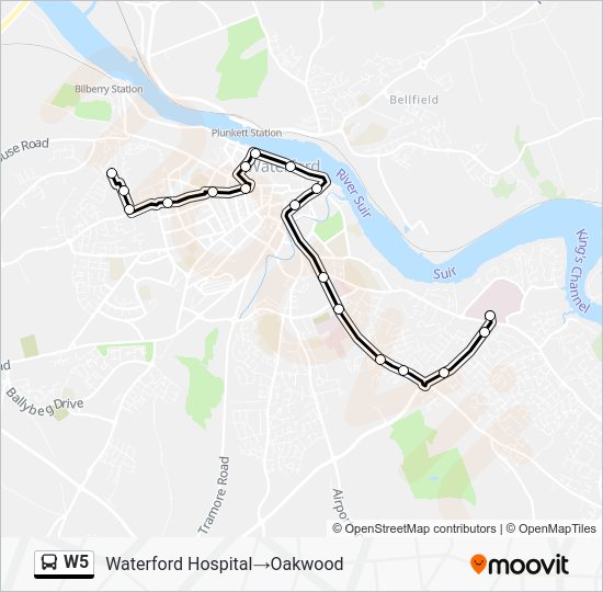 W5 Route: Schedules, Stops & Maps - Waterford Hospital‎→Oakwood (Updated)