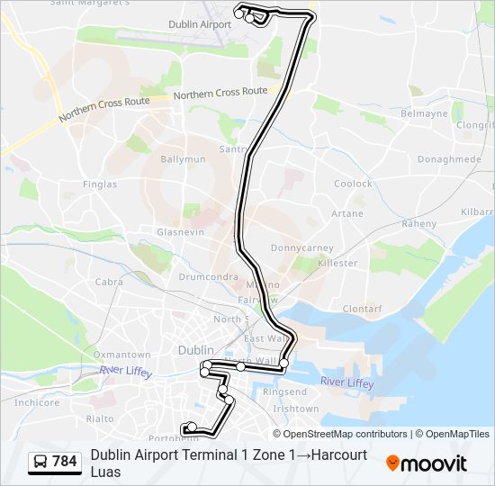 784 Route: Schedules, Stops & Maps - Dublin Airport T1‎→Harcourt Luas ...