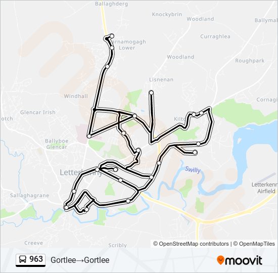 963 Route: Schedules, Stops & Maps - Gortlee‎→Gortlee (Updated)