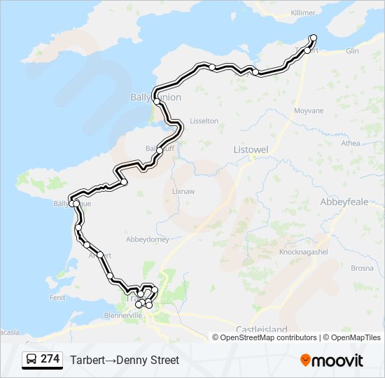 274 Route: Schedules, Stops & Maps - Tarbert‎→Denny Street (Updated)
