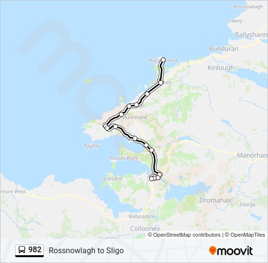 982 Route: Schedules, Stops & Maps - Mullaghmore‎→Sligo Bus Station ...