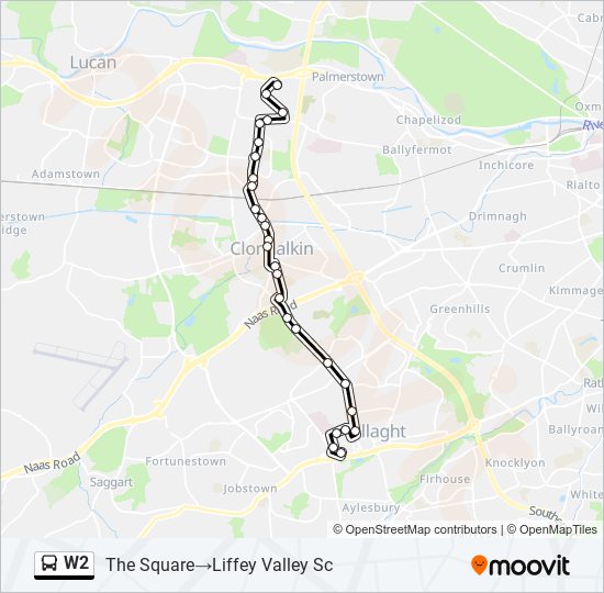 w2 Route: Schedules, Stops & Maps - The Square‎→Liffey Valley Sc (Updated)