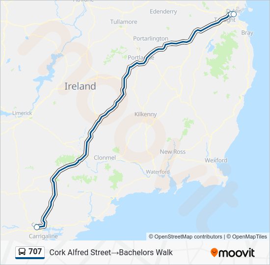 707 Route: Schedules, Stops & Maps - Cork Alfred Street‎→Bachelors Walk ...