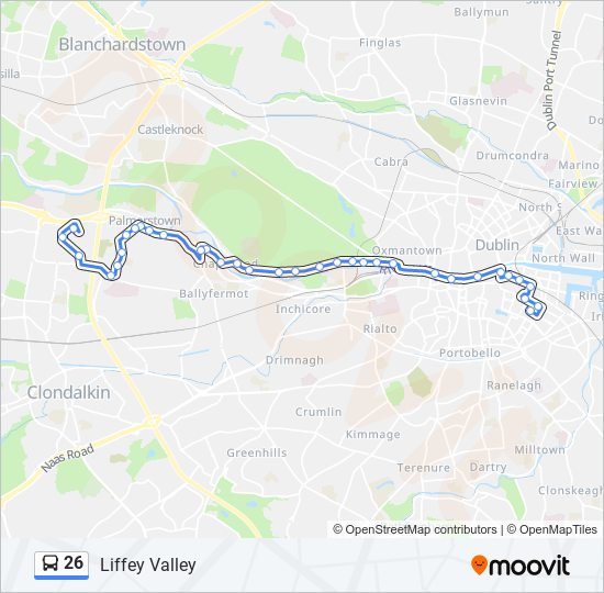 26 Route: Schedules, Stops & Maps - Liffey Valley (Updated)