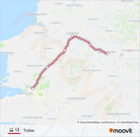 13 Route: Schedules, Stops & Maps - Tralee (Updated)