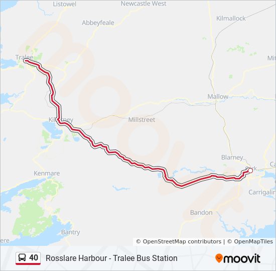 40 Route: Schedules, Stops & Maps - Rosslare Harbour - Tralee Bus ...