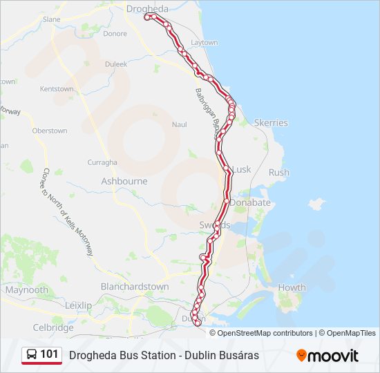 101 Route: Schedules, Stops & Maps - Busáras - Drogheda Bus Station ...