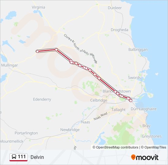 111 Route: Schedules, Stops & Maps - Busáras - Delvin (Updated)