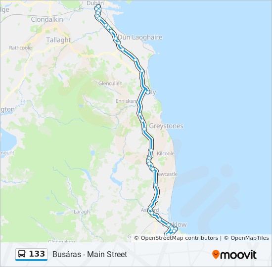 133 Route: Schedules & Stops - Wicklow Gaol - Custom House Quay
