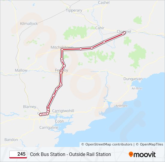 245 Route: Schedules, Stops & Maps - Cork Bus Station - Outside Rail ...