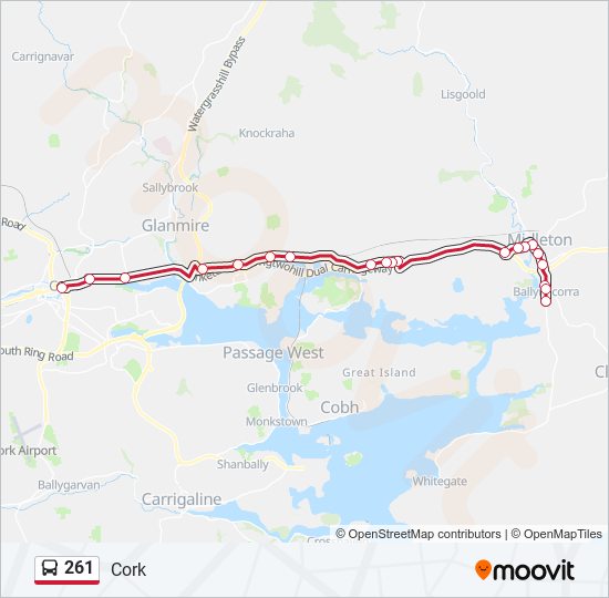 261 Route: Schedules, Stops & Maps - Ballinacurra - Cork Bus Station ...