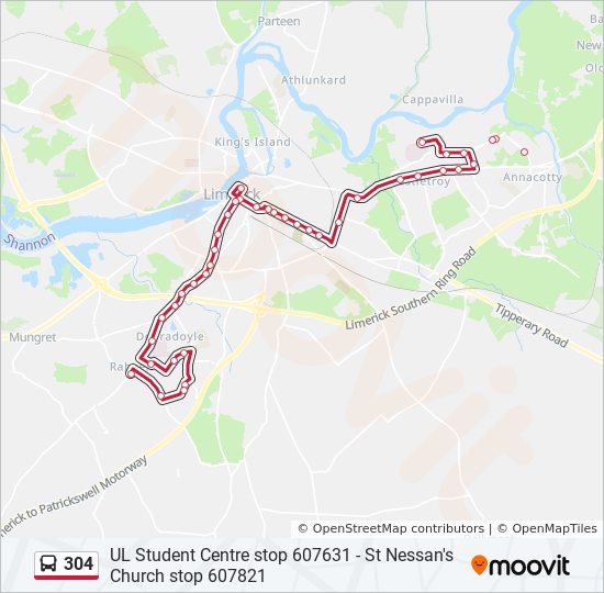 304 Route: Schedules, Stops & Maps - Stables University Of Limerick ...