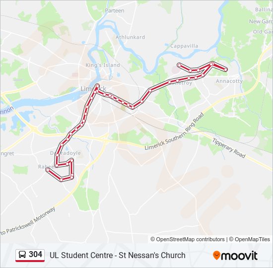 304 Route: Schedules, Stops & Maps - Stables University Of Limerick ...