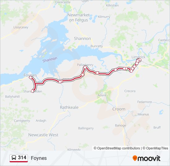 314 Route: Schedules, Stops & Maps - Foynes (Updated)