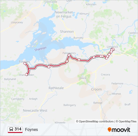 314 Route: Schedules, Stops & Maps - Foynes (Updated)