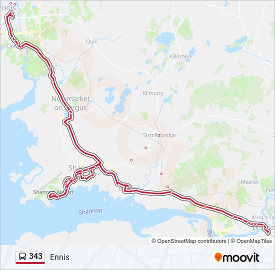 343 Route: Schedules, Stops & Maps - Ennis (Updated)