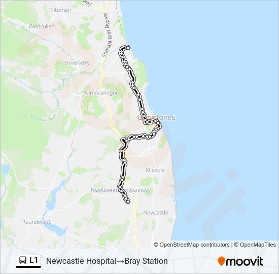 L1 Route: Schedules, Stops & Maps - Newcastle Hospital‎→Bray Station ...