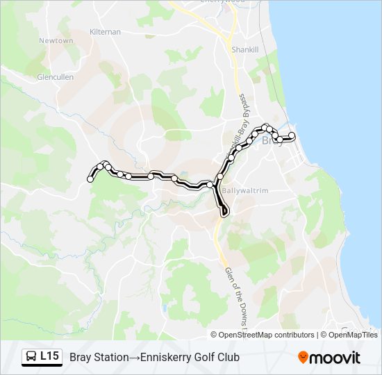 l15 Route: Schedules, Stops & Maps - Bray Station‎→Enniskerry Golf Club ...