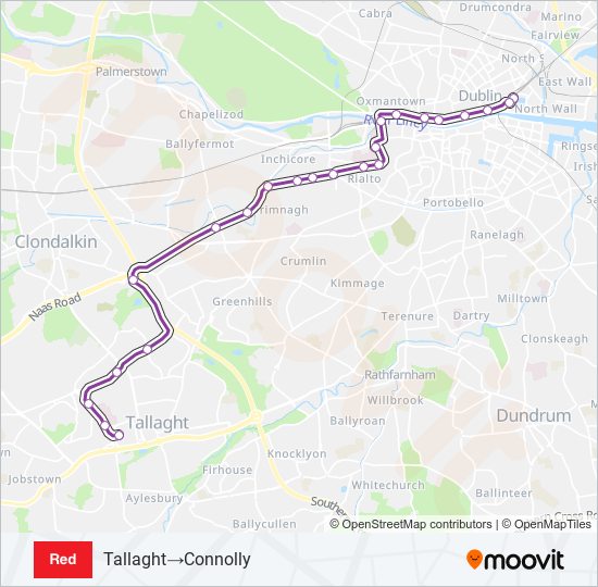 red Route: Schedules, Stops & Maps - Tallaght‎→Connolly (Updated)