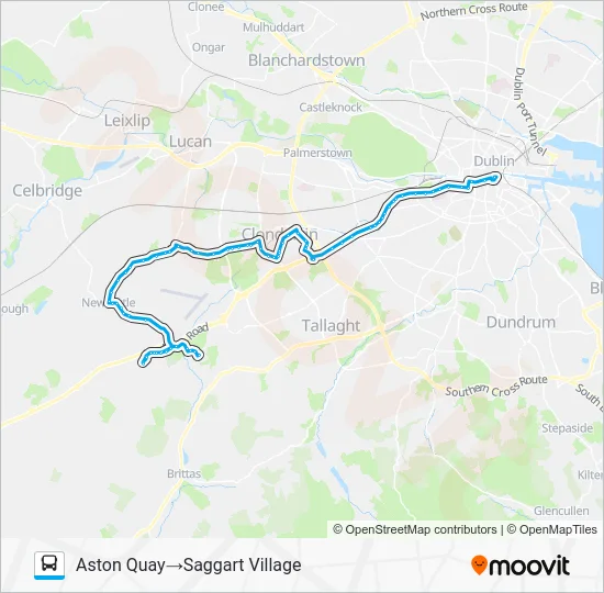 DUBLIN CITY SOUTH WESTMORELAND STREET SAGGART Route: Schedules, Stops ...