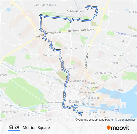24 Route: Schedules, Stops & Maps - Merrion Square (Updated)