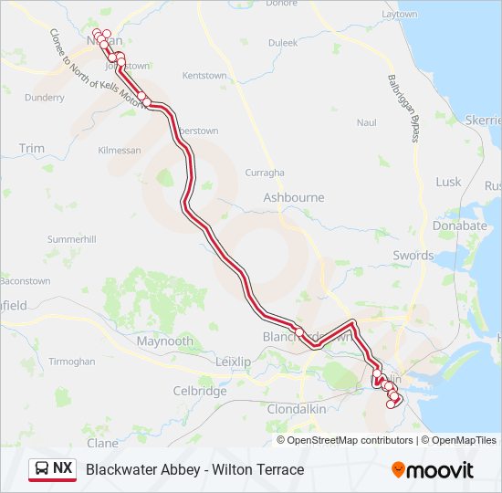 nx Route: Schedules, Stops & Maps - Blackwater Abbey - Wilton Terrace ...