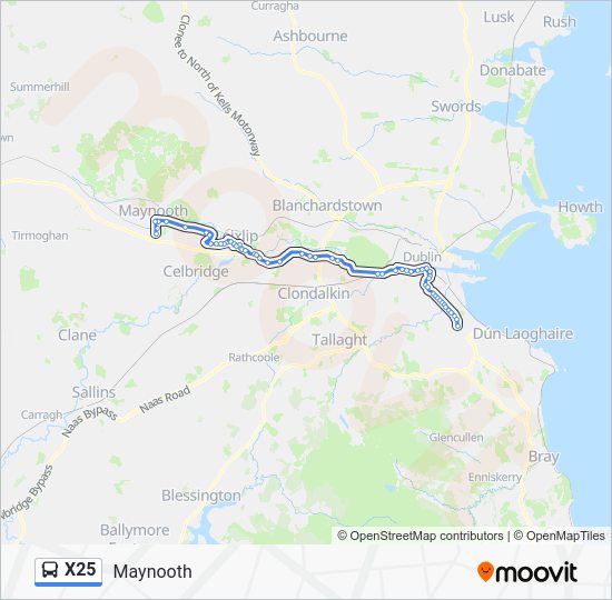 x25 Route: Schedules, Stops & Maps - Maynooth (Updated)