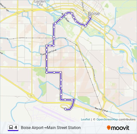 4 Route: Schedules, Stops & Maps - Boise Airport‎→Main Street Station