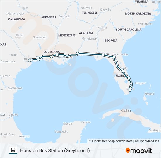 Ruta greyhound us0799: horarios, paradas y mapas - Houston Bus Station ...
