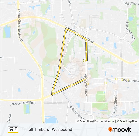 t Route: Schedules, Stops & Maps - T - Tall Timbers - Westbound (Updated)