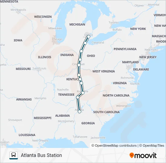 GREYHOUND US0110 Route: Schedules, Stops & Maps - Atlanta Bus Station ...