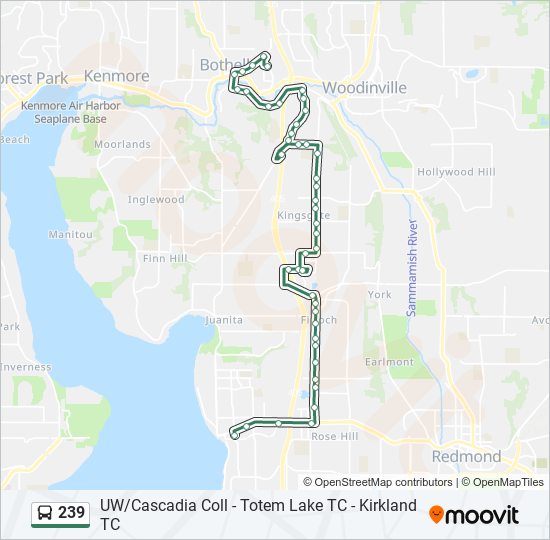 239 Route: Schedules, Stops & Maps - Kirkland Transit Center (Updated)
