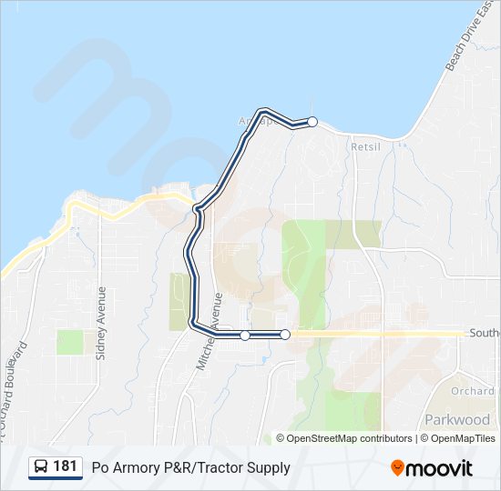 Ruta 181: horarios, paradas y mapas - Po Armory P&R/Tractor Supply ...