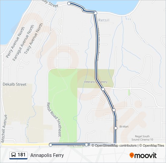 Ruta 181: horarios, paradas y mapas - Annapolis Ferry (Actualizado)