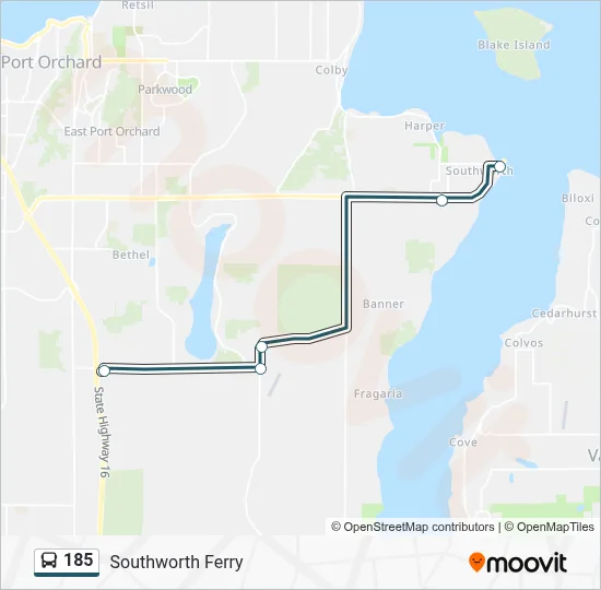 Ruta 185: horarios, paradas y mapas - Southworth Ferry (Actualizado)