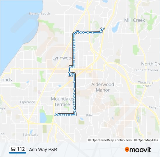 112 Route: Schedules, Stops & Maps - Ash Way P&R (Updated)