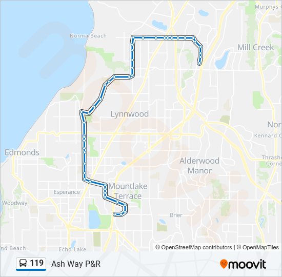 119 Route: Schedules, Stops & Maps - Ash Way P&R (Updated)