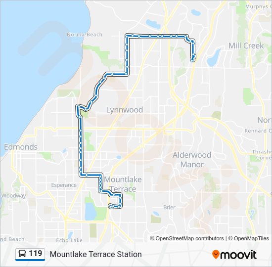 119 Route: Schedules, Stops & Maps - Mountlake Terrace Station (Updated)